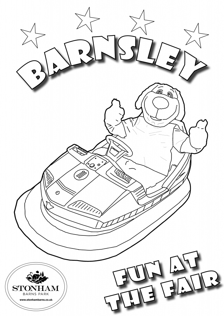 Colouring A4 -barnsley - dodgems - Stonham Barns