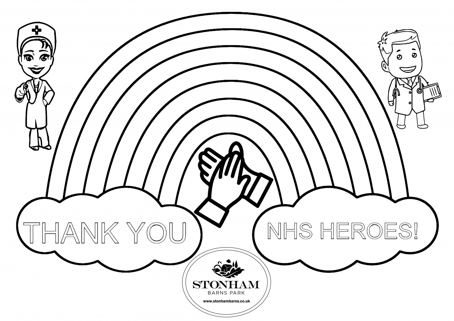 Colouring A4 -nhs rainbow - Stonham Barns
