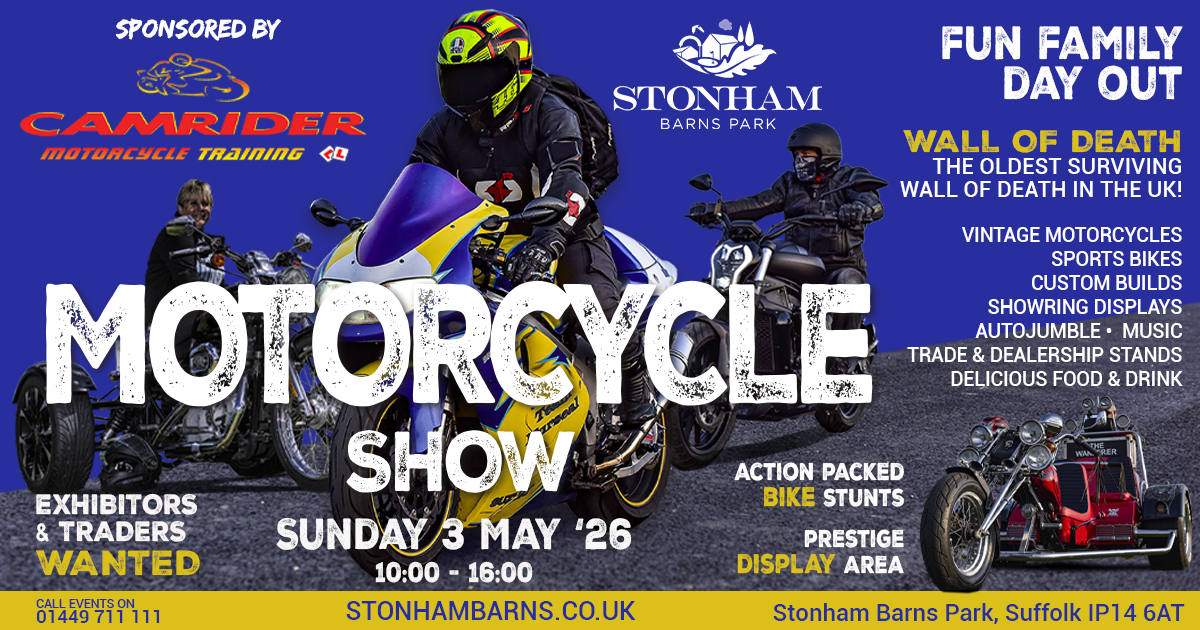Feature image for facebook 1200 x 630 - motorcycle show 2026 copy - Stonham Barns