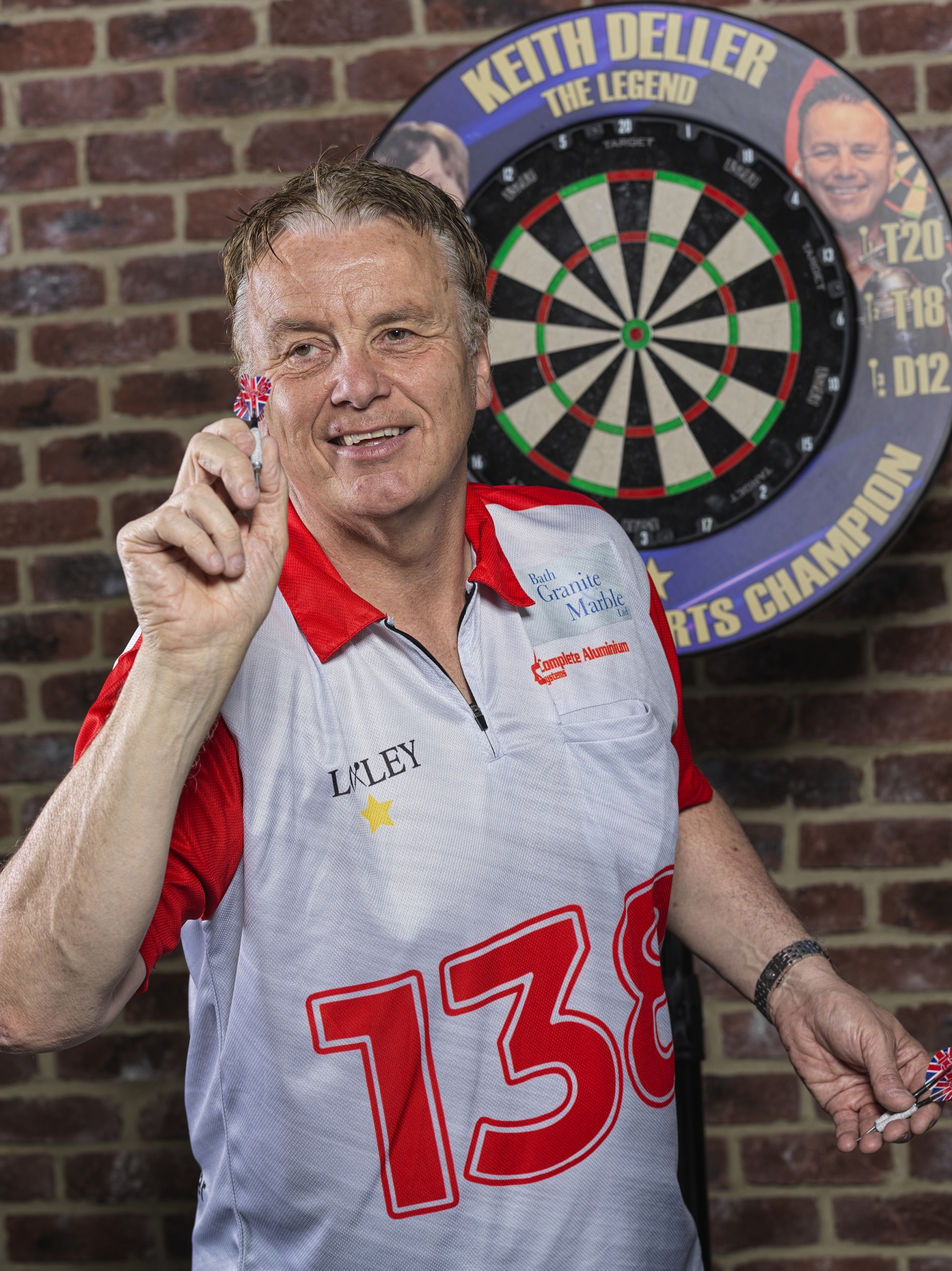 Keith Deller Demonstrates Darts at Stonham Barns Park - Stonham Barns